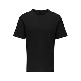 Only & Sons ONLY & SONS Herren T-Shirt "ONSTOBIE REG SS TEE NOOS", schwarz, Gr. L, unifarben, Jersey, Obermaterial: 60% Baumwolle, 40% Polyester, Shirts