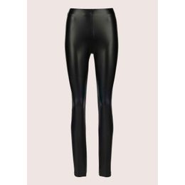 Madeleine Mode MADELEINE Damen Leggings "Leggings Glanzvolle Stretch-Leggings in Leder-Optik", schwarz, Modern, Gr. 40, Obermaterial: 95% Polyester PES. 5% Elasthan