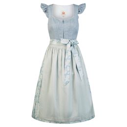 Spieth & Wensky SPIETH & WENSKY Damen Dirndl "Hadi", blau, festlich, Gr. 44, gebl&uuml;mt, Obermaterial: 100% Polyester PES. 100% Polyester PES. 100% Polyester PES.,