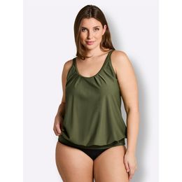 sheego Damen Tankini-Top, gr&uuml;n, Gr. 48, Elasthan, Polyamid, Bikini-Oberteile