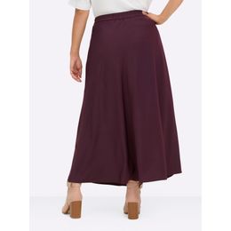 sheego Damen Faltenrock, lila, Gr. 58, unifarben, 74% Viskose, 26% Polyester, R&ouml;cke
