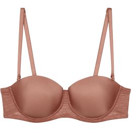Triumph Damen B&uuml;gel-BH "Signature Sheer", Gr. 80, braun, T&uuml;ll, Obermaterial: 41% Polyamid, 41% Polyester, 18% Elasthan, BHs, Monogramm-T&uuml;ll,