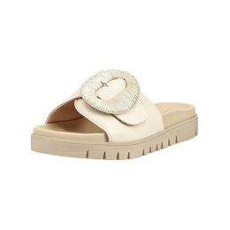 Gabor Damen Pantolette "Gabor Pantoletten Glattleder", Gr. 42, beige, Glattleder, Schuhe