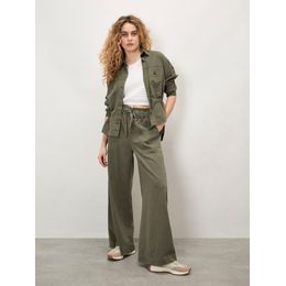Apricot Damen Stoffhose "Leichte Hose", gr&uuml;n, Gr. 36, unifarben, Web, Stoff, Obermaterial: 56% Baumwolle CO. 42% Lyocell CLY. 2% Elasthan EL., Hosen,