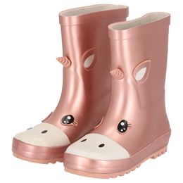 XQ FOOTWEAR M&auml;dchen Gummistiefel "KINDER STIEFEL", Gr. 25, bunt, Obermaterial: 100% Gummi, unifarben mit Farbeins&auml;tzen, Schuhe, Regenschauer ist kein