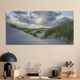 Bilderwelten Akustikbild Amrum Sonnenaufgang im D&uuml;nensand