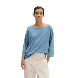 Marc O'Polo MARC O'POLO Damen T-Shirt "aus weichem Modal-Mix", blau, Basic, Gr. M, unifarben, Obermaterial: 48% Modal, 48% Baumwolle, 4% Elasthan, Shirts