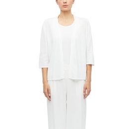 s.Oliver Damen Cardiganwei&szlig;, Gr. 34, unifarben, Strick, Obermaterial: 100% Baumwolle, Strickjacken, 3/4-Arm Sommer-Strickjacke ohne Verschluss