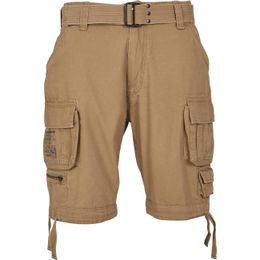 Brandit Herren Cargoshorts "Brandit Herren Savage Vintage Cargo Shorts", beige, Gr. L, unifarben, 100% Baumwolle, Hosen