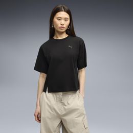 Puma Damen T-Shirt "HER Relaxed T-Shirt Damen", schwarz, Gr. XL, clean, Obermaterial: 100% Baumwolle. Kragen: 20% Polyester, 80% Baumwolle. Rippe: