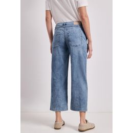 Street One Damen Loose-fit-Jeans, blau, Gr. 27, unifarben, Jeans, 57% Baumwolle, 20% Viskose, 20% Polyester, 3% Elasthan, Jeans, Middle Waist