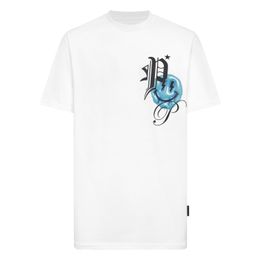 Philipp Plein Herren T-Shirt "Smile", wei&szlig;, Gr. S, Obermaterial: 100% Baumwolle, Shirts