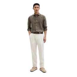 Marc O'Polo MARC O'POLO Herren Langarmhemd, braun, Gr. L, Web, Obermaterial: 100% Leinen, Hemden, shaped fit aus feinem Leinen-Chambray
