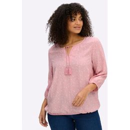sheego Damen Schlupfbluse, rosa, Gr. 44, gebl&uuml;mt, gemustert, 100% Viskose, Blusen
