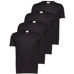LINDBERGH Herren Kurzarmshirt "T-Shirt (Kurzarm) Relaxed Fit", schwarz, Gr. M, unifarben, Obermaterial: 100% Baumwolle, Shirts