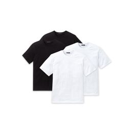 Schiesser Herren T-Shirt "T-Shirt American T-Shirt 4er Pack", schwarz, Gr. XL, Obermaterial: 100% Baumwolle CO., Shirts