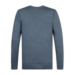 Herren Rundhalspullover, blau, Gr. XL, PETROL INDUSTRIES, Strick, Obermaterial: 50% Baumwolle, 50% Polyacryl, Pullover, Materialmix mit Baumwollanteil