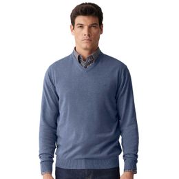 Casamoda Herren Strickpullover "Casamoda Pullover uni", blau, Gr. M, 100% Baumwolle, Pullover