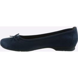 Jana Damen Ballerina, Gr. 36, blau, Textil, Schuhe