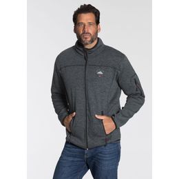 MAN'S WORLD MAN'S WORLD Herren Strickfleecejacke, blau, Gr. L, Fleece, Obermaterial: 100% Polyester, Jacken, mit durchgehendem Rei&szlig;verschluss, normale Passform