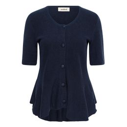 Damen Strickjacke "Strickjacke SLSanja", blau, Gr. L, Soaked in Luxury, Obermaterial: 80% Baumwolle CO. 20% Wolle mw., Strickjacken