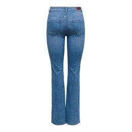 Only Damen Bootcut-Jeans "ONLWAUW HW FLARED DNM TAI475"schwarz medium blau denim, Gr. S, unifarben, Denim/Jeans, Obermaterial: 83% Baumwolle, 15%