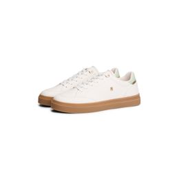 Tommy Hilfiger Damen Plateausneaker "TH CHIC SNEAKER ELEVATED", Gr. 35, wei&szlig;, Leder, Lederimitat, Schuhe, Freizeitschuh, Halbschuh, Schn&uuml;rschuh mit