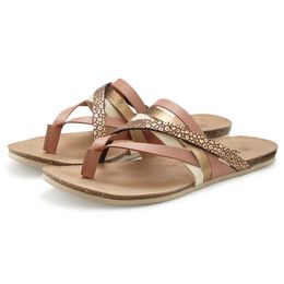 Damen Zehentrenner "Pantolette, Mule, Sommerschuh, Sandale, offener Schuh", BEACHTIME BY LASCANA, Gr. 38, braun, Obermaterial: 90% Rindsleder, 10%