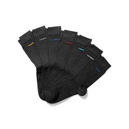 Tchibo - 7 Paar Socken mit Wochentagen - Herren - Gr. 44-46 - schwarz