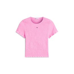 Tommy Jeans Shirt 'Smock Flag Embroidery Slim' Damen Gr&ouml;&szlig;e M pink
