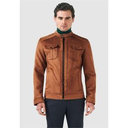 Pierre Cardin Herren Outdoorjacke, braun, Gr. XXXL, unifarben, 100% Lederimitat, Jacken, Mit sch&ouml;nen Ziern&auml;hten