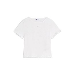 Tommy Jeans Shirt 'Smock Flag Embroidery Slim' Damen Gr&ouml;&szlig;e L wei&szlig;