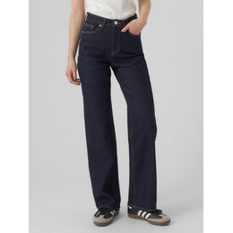 V&eacute;ro Moda VERO MODA Damen High-waist-Jeans "VMTESSA HR WIDE JEANS RA369 GA NOOS", blau, Gr. 29, Denim/Jeans, Obermaterial: 99% Baumwolle, 1% Elasthan, Jeans