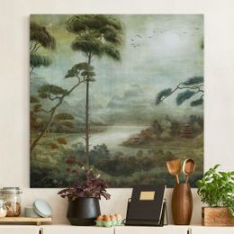 Bilderwelten Akustikbild Die Pagoda am See