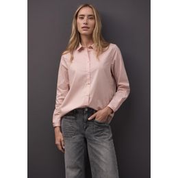 Street One Damen Langarmbluse, rosa, Gr. 34, gestreift, Web, 79% Baumwolle, 19% Polyamid, 2% Elasthan, Blusen, aus Baumwolle mit Stretchanteil