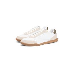 Tommy Hilfiger Herren Slip-On Sneaker "LOPRO LTH MIX RWB", Gr. 42, beige, Lederimitat, Veloursleder, unifarben mit Farbeinsatz, Schuhe,