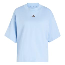 adidas Sportswear Performance Shirt 'Studio' female size L Light blue / Brown