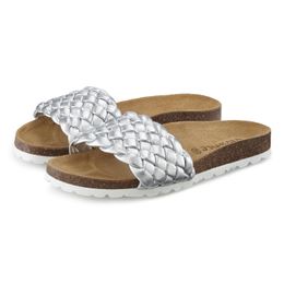 Vivance Damen Pantolette "Mule, Sandale, offener Schuh, Sommerschuh", Gr. 42, silber, Obermaterial: 65% Lederimitat, 35% Polyester. Decksohle: 100%