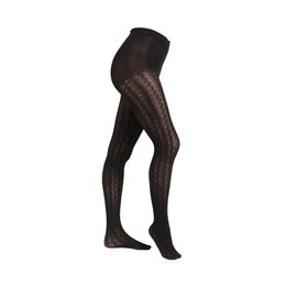 s.Oliver Damen Strumpfhose "Cable Stitch 1er Pack", Gr. 42, schwarz, 73% Baumwolle, 26% Polyamid, 1% Elasthan, Strumpfhosen