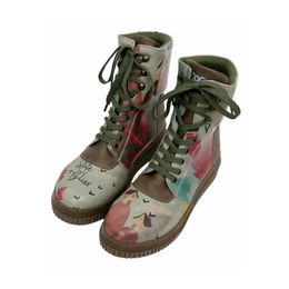 DOGO Damen Schn&uuml;rboots "Future High Top Boots State Of Bliss Damen Stiefeletten", Gr. 36, blau, Lederimitat, Schuhe, Handgefertigt
