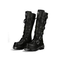 New Rock Damen Plateaustiefel "Plateau Boots M-272-S1", Gr. 42schwarz, Obermaterial: 100% Rindnappaleder CNA., Schuhe, Handgefertigt, Made in Spain