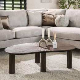 Pharao24.de Designercouchtisch Wohnzimmertisch aus Massivholz in Dunkelbraun