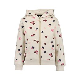 BLUE SEVEN Zip-Up Hoodie girl size 116 Cream / Navy / Dusky pink / Carmine red