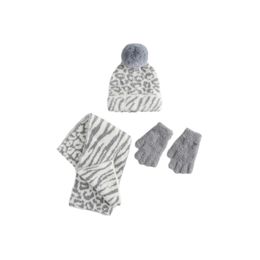 next Set: M&uuml;tze, Handschuhe und Schal M&auml;dchen Gr&ouml;&szlig;e 54 dunkelgrau / wei&szlig;