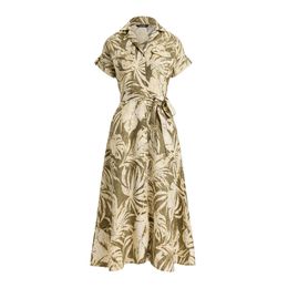 Lauren Ralph Lauren Kleid Damen Gr&ouml;&szlig;e 36 beige / oliv / wei&szlig; Sommerkleid