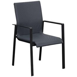Pharao24.de Balkonstuhl Outdoor St&uuml;hle in Anthrazit und Grau (6er Set)