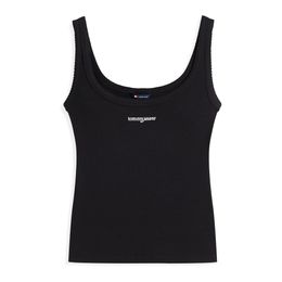 Tommy Jeans Top 'Logo Embroidery Slim Tank' Damen Gr&ouml;&szlig;e XXS schwarz / wei&szlig;