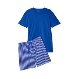 Tchibo - Shorty-Pyjama-Set - Herren - Gr. L - dunkelblau/gestreift