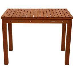 Pharao24.de Terrassentisch Massivholztisch in rechteckiger Form mit W&auml;scheleine