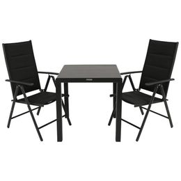 Pharao24.de Sitzgruppe Garten Terrassensitzgruppe klappbar mit zwei Sitzpl&auml;tzen (dreiteilig)